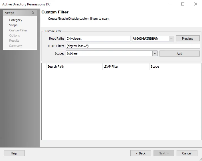 ADPermissions: Custom Filter | Netwrix Product Documentation