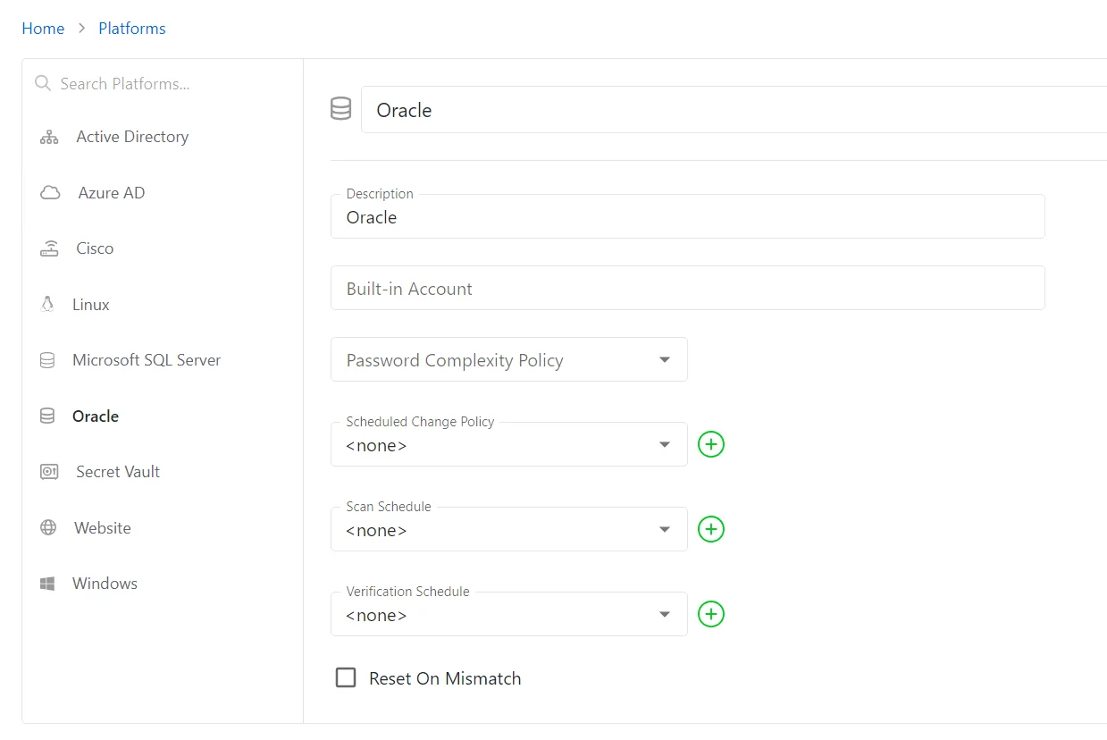 Oracle Platform Policy Configuration | Netwrix Product Documentation