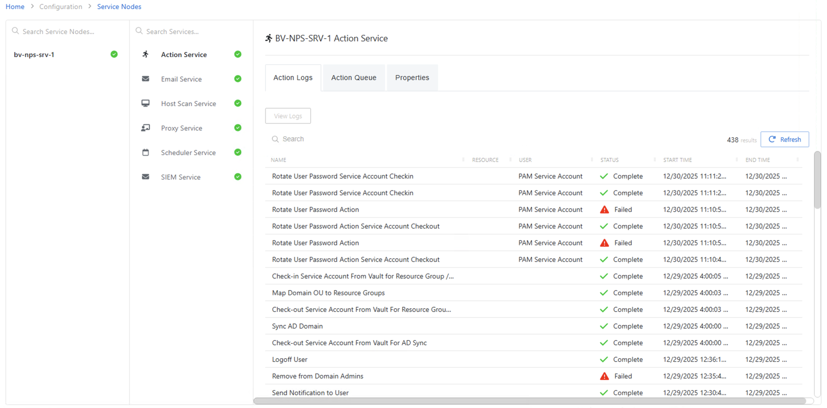 Service Nodes Page | Netwrix Product Documentation