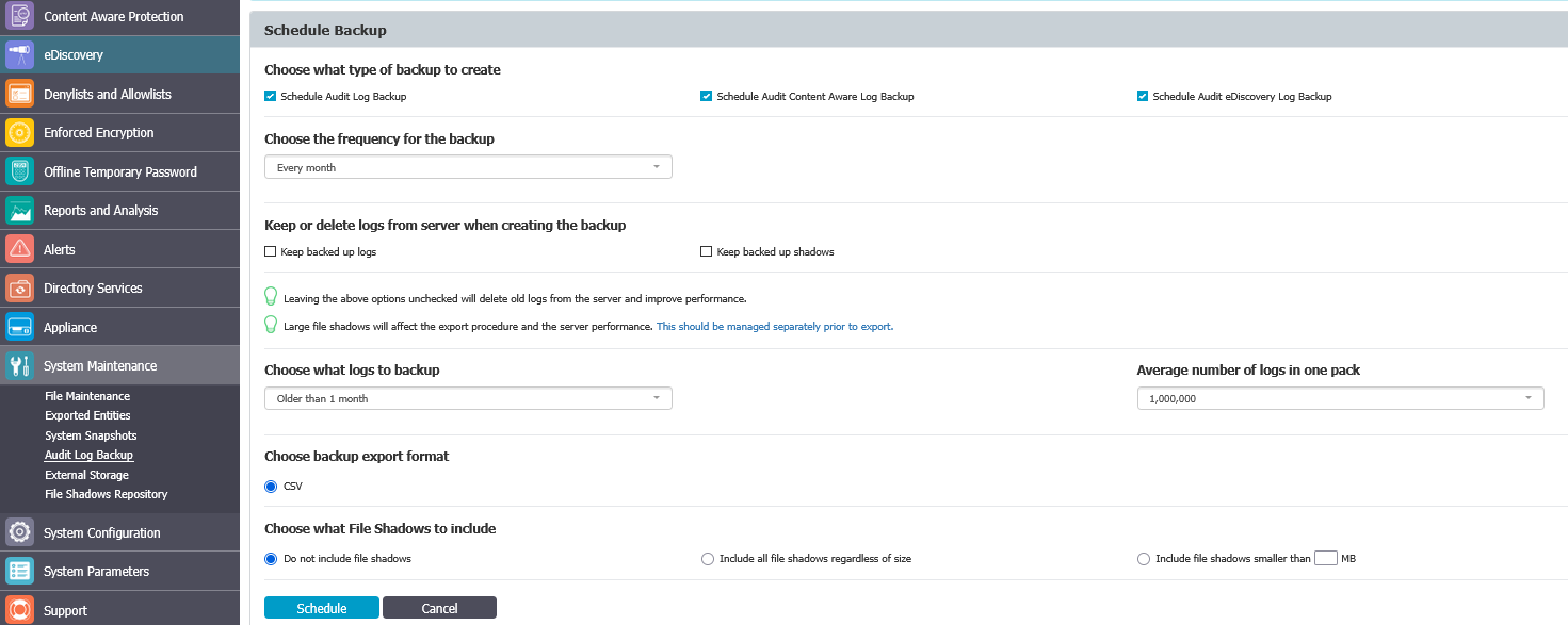 Configure the Audit Log Backup | Netwrix Product Documentation