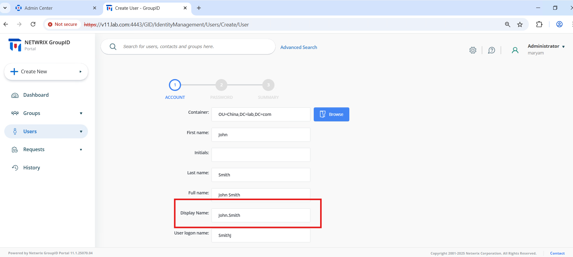 Change the Display Name Format to First.Last in the Portal | Netwrix ...