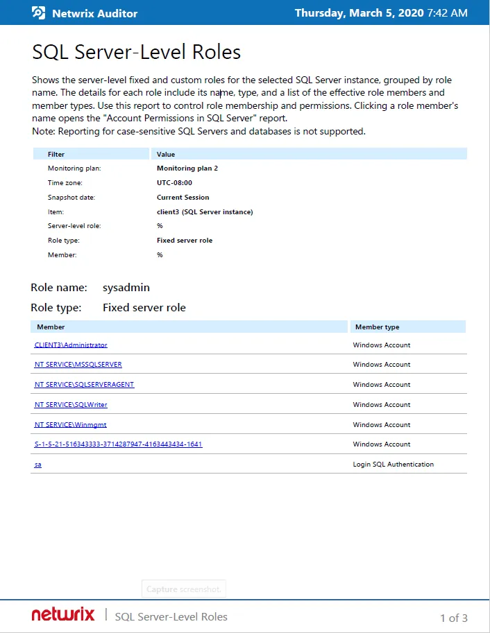 SQL Server-Level Roles | Netwrix Product Documentation